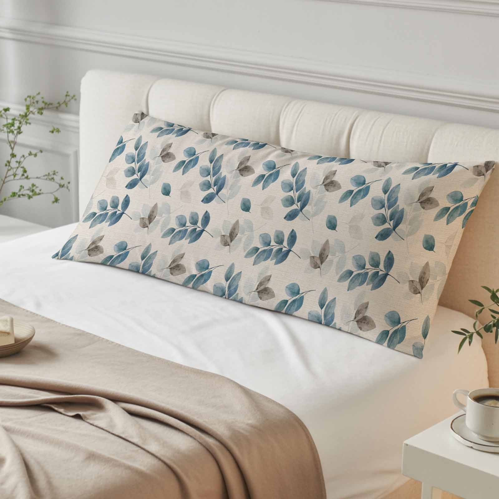 Blue Botanical Fall Body Pillow Cover, Pillowcase Protectors with ...