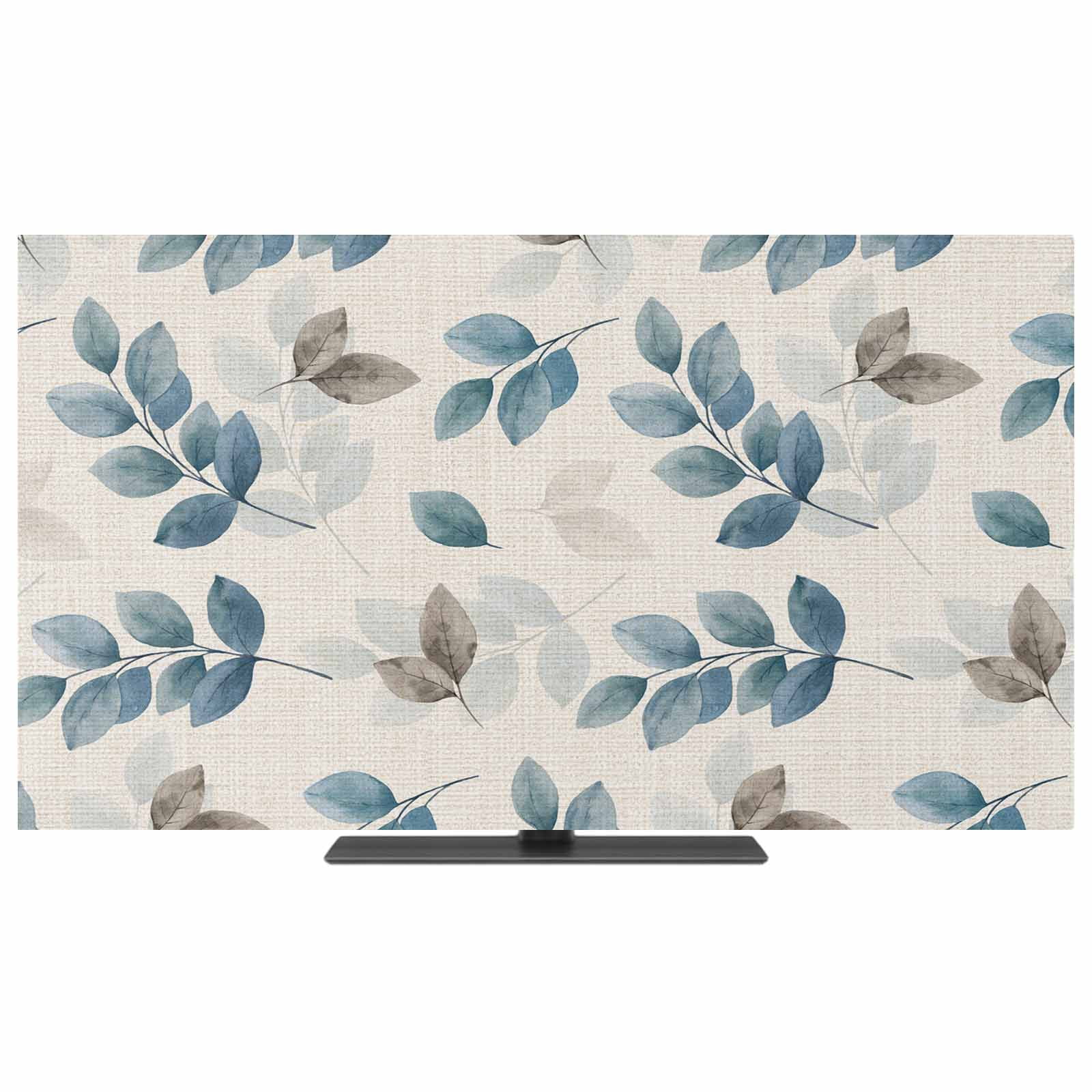 Blue Botanical Fall TV Dust Cover,Stretchable TV Screen Desktop ...