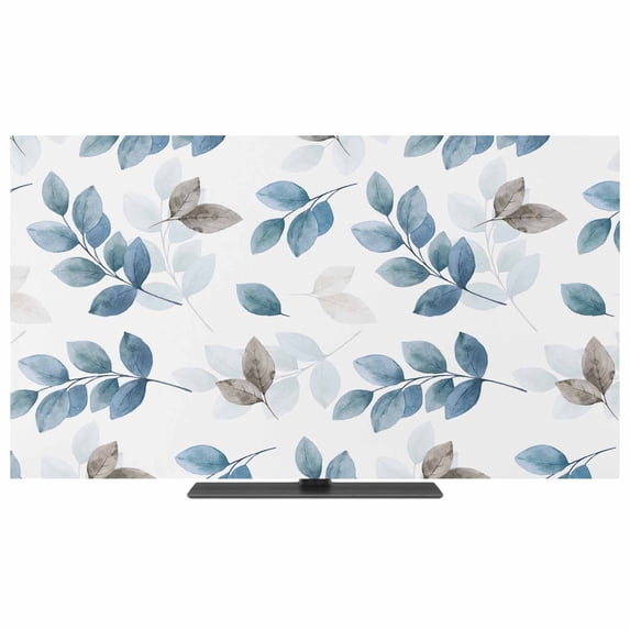 Blue Botanical Fall TV Dust Cover,Stretchable TV Screen Desktop ...