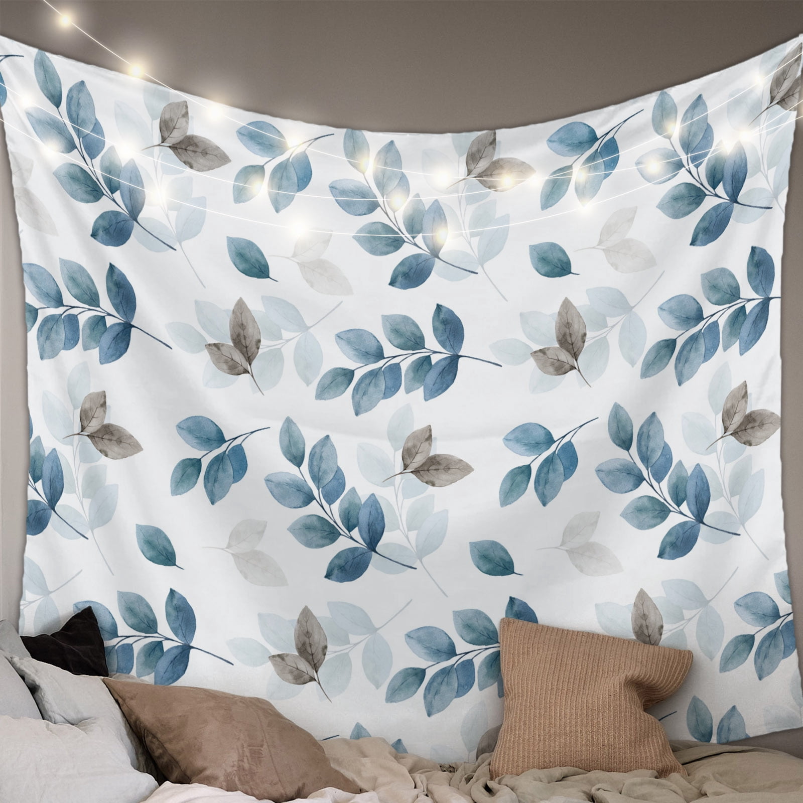 Blue Botanical Fall Tapestry for Bedroom Wall Hanging Tapestry ...