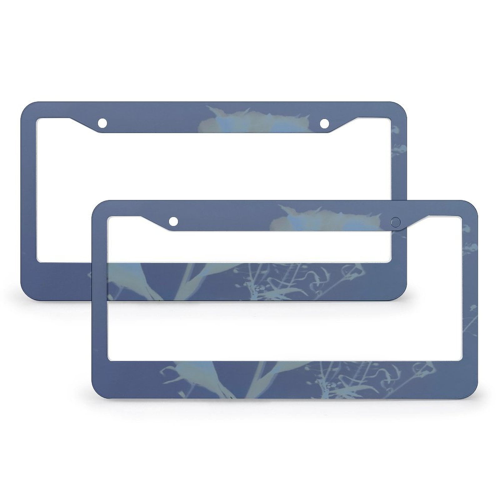Blue Botanical Floral Lumen Print License Plate Frame - 2 Pack Aluminum ...