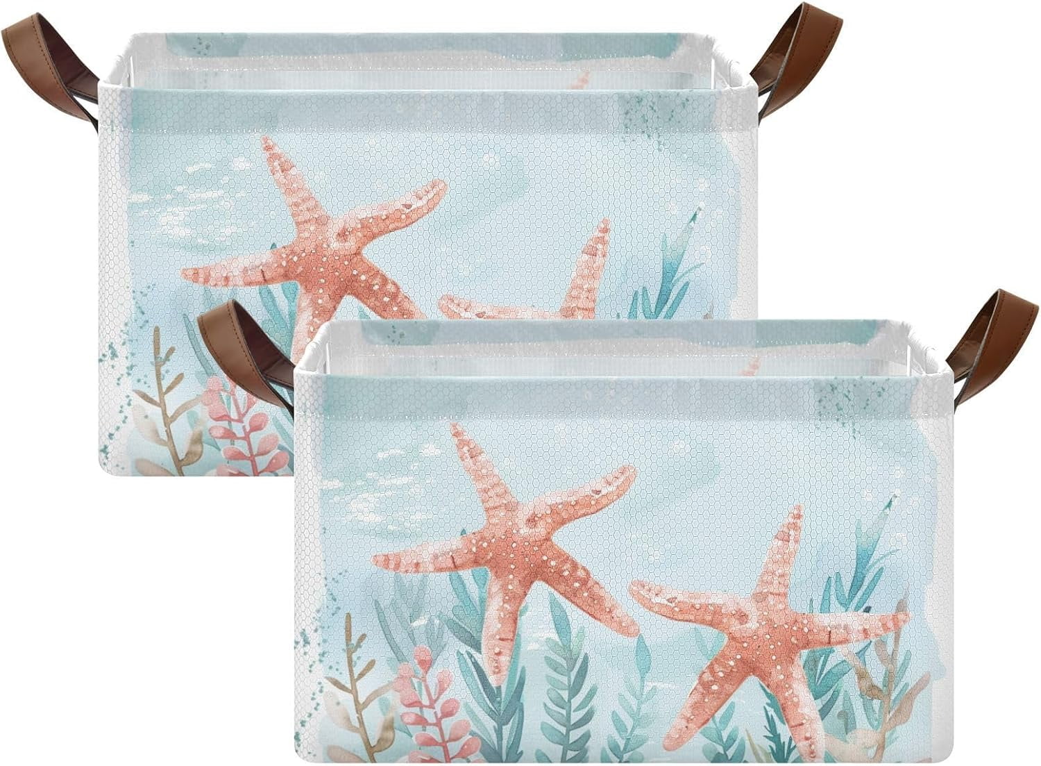 Blue Botanical Floral Wildflower Storage Bins for Shelves with Labels ...
