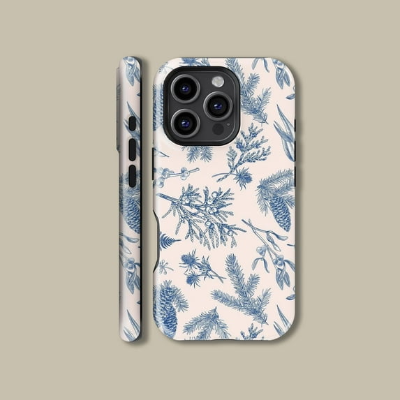 Blue Botanical Plant Drawing Case for iPhone Samsung Nature - Walmart.com