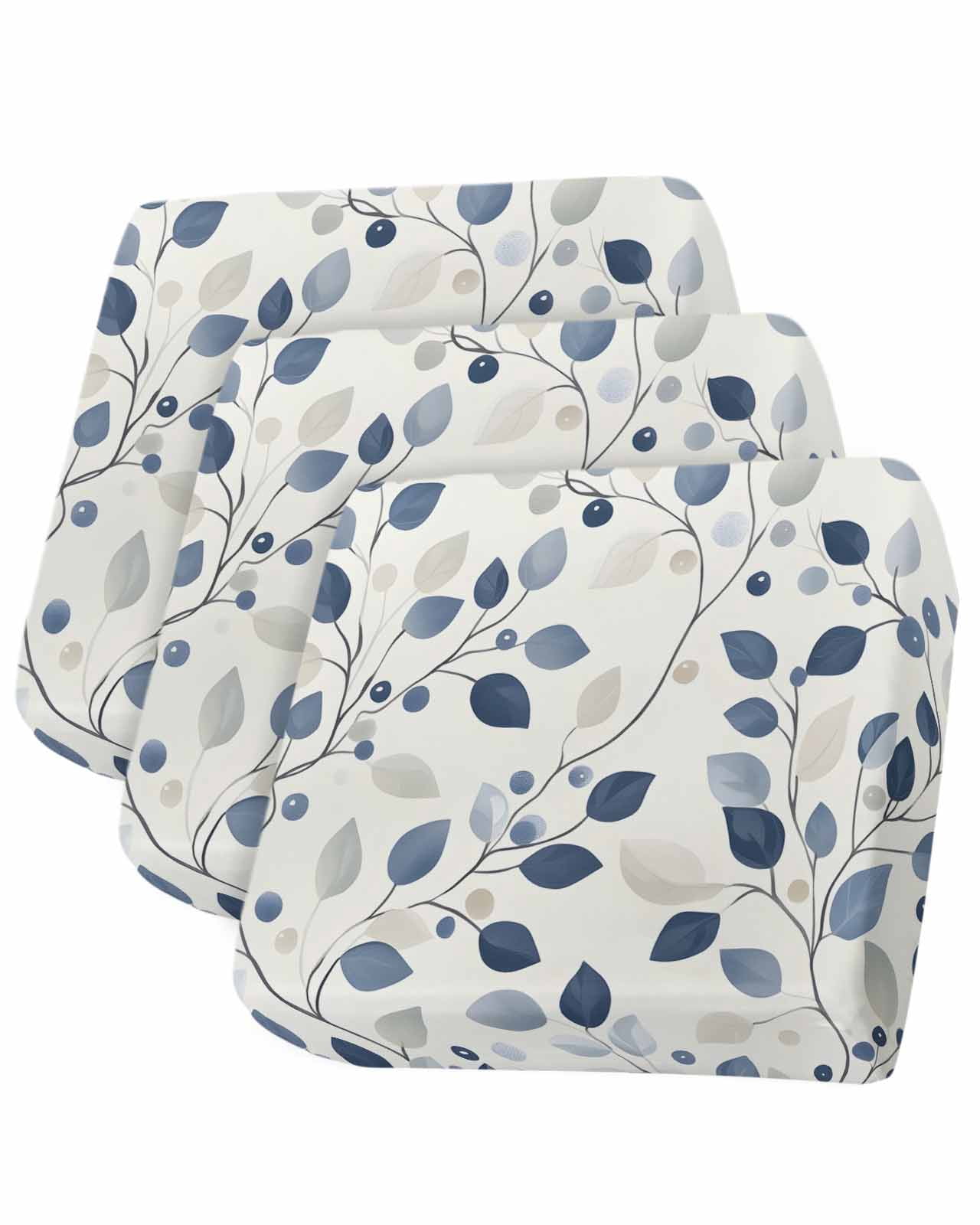 Blue Botanical Sofa Couch Cushion Covers Washable, Removable ...