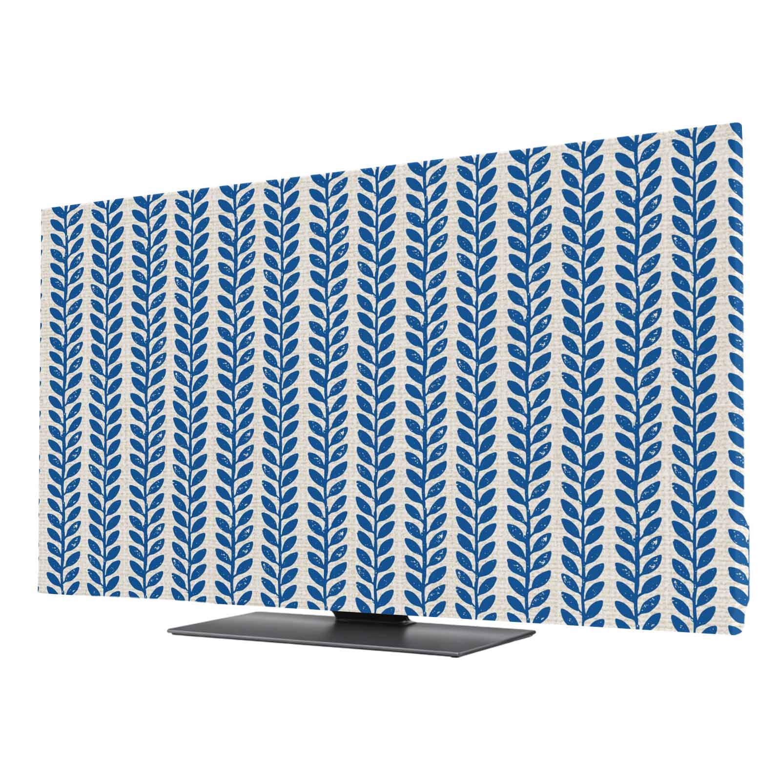 Blue Botanical TV Cover for 24 Inch Screen, Stretch Fabric Dustproof TV ...