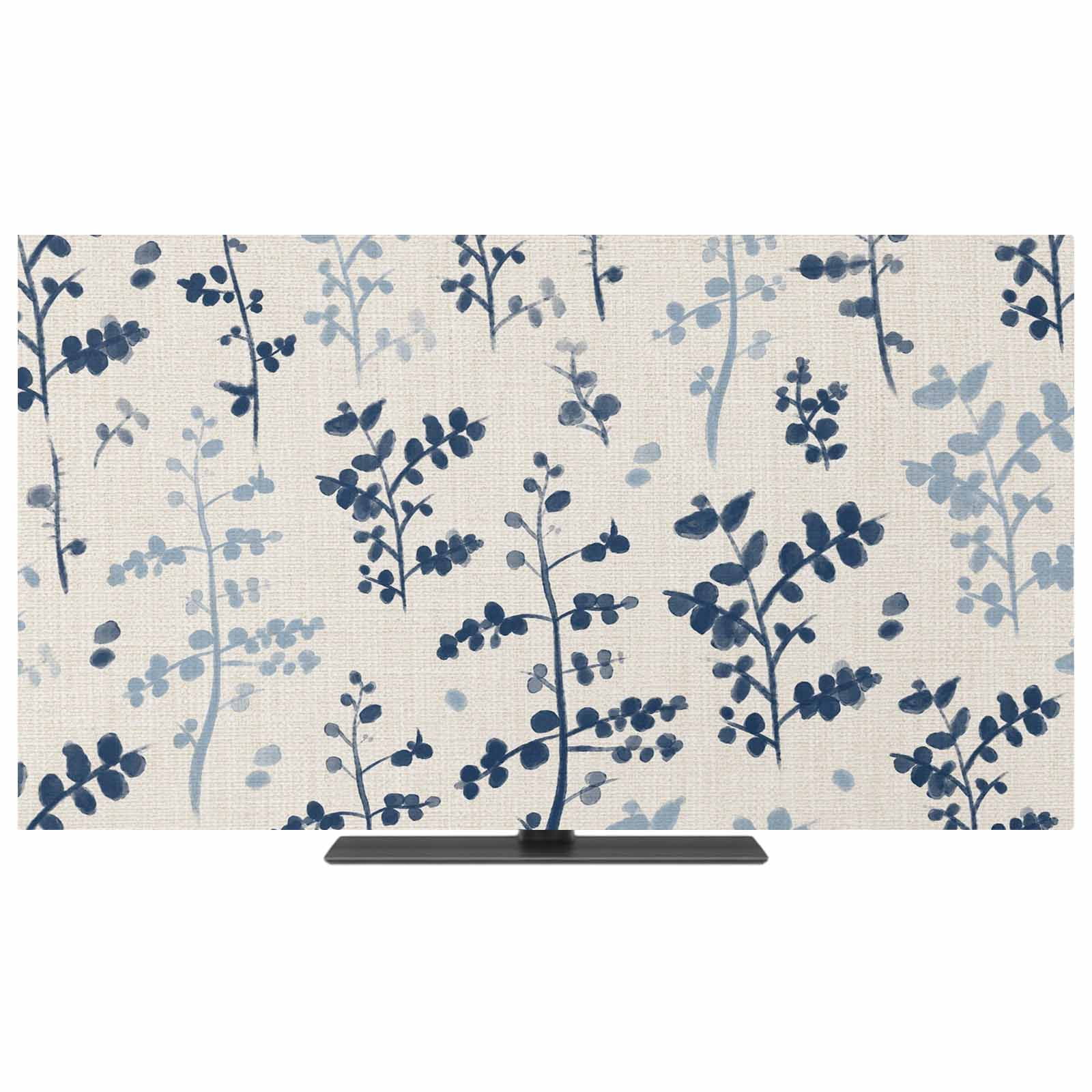 Blue Botanical TV Dust Cover,Stretchable TV Screen Desktop Computer ...