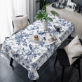 Blue Botanical Table Cloth Waterproof Tablecloths, Vintage Botanical ...