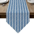 Blue Botanical Table Runner Linen Burlap Table Runner 70 Inches Long ...