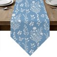 Blue Botanical Table Runner Linen Burlap Table Runner 72 Inches Long ...