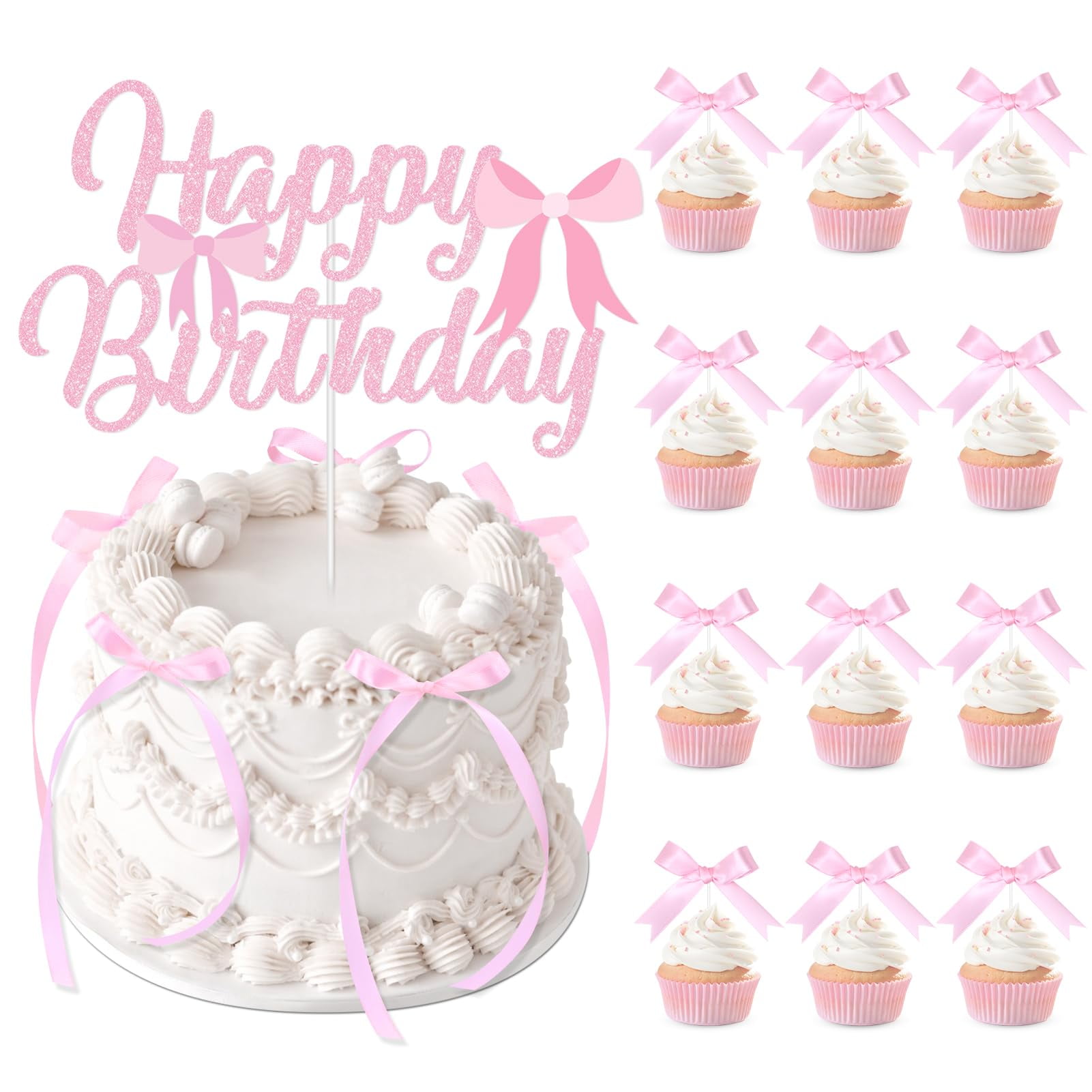 Blue Bow Birthday Decorations with Happy Birthday Sign - Walmart.com