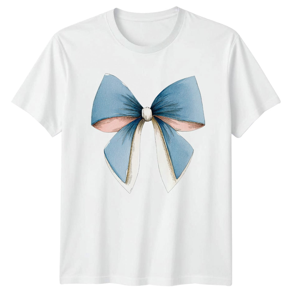 Blue Bow Fashion Accessory Womens Mens Unisex Graphic Tee - Walmart.com