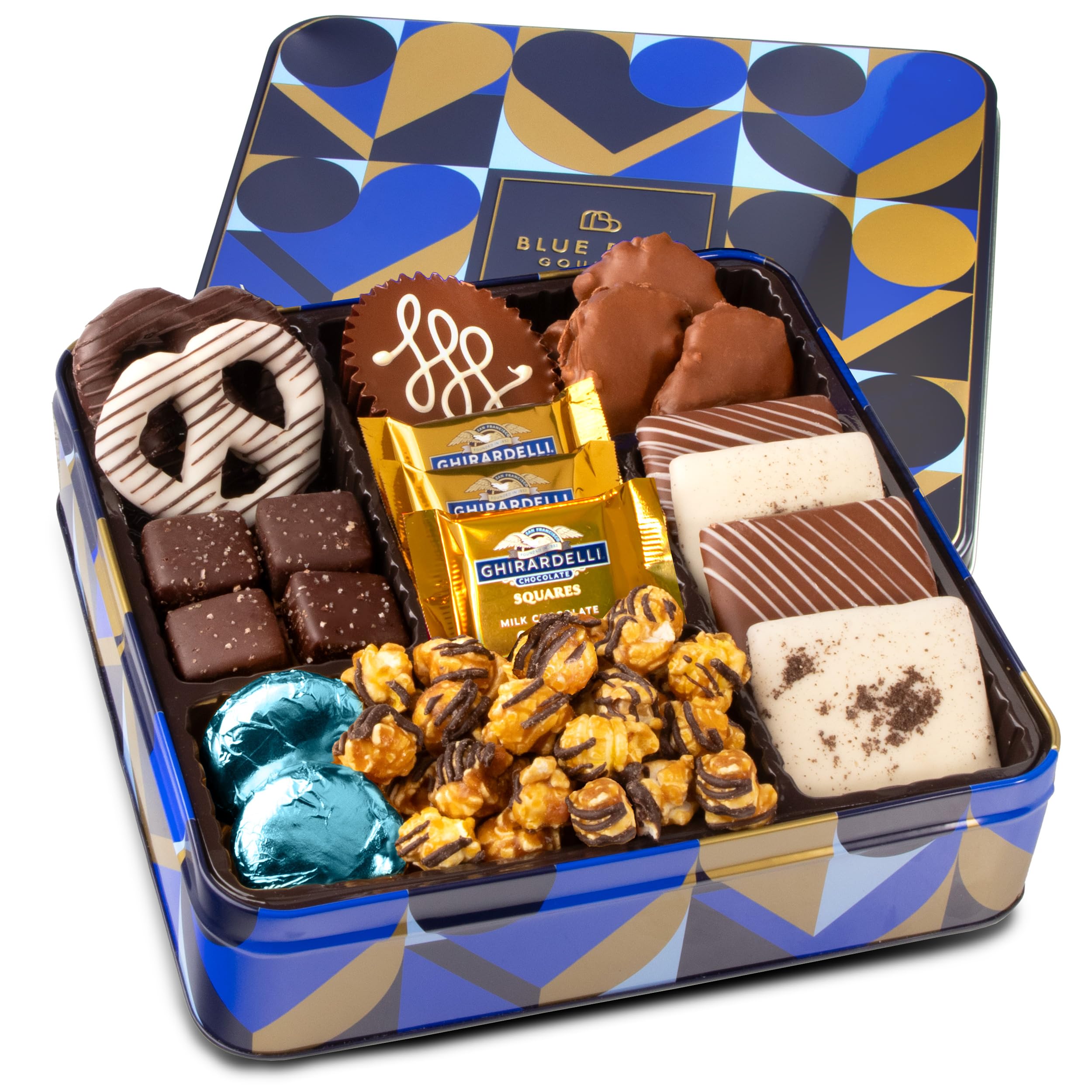 Blue Bow Gourmet Artisanal Chocolate MDA05 Assortment Gift Tin for ...