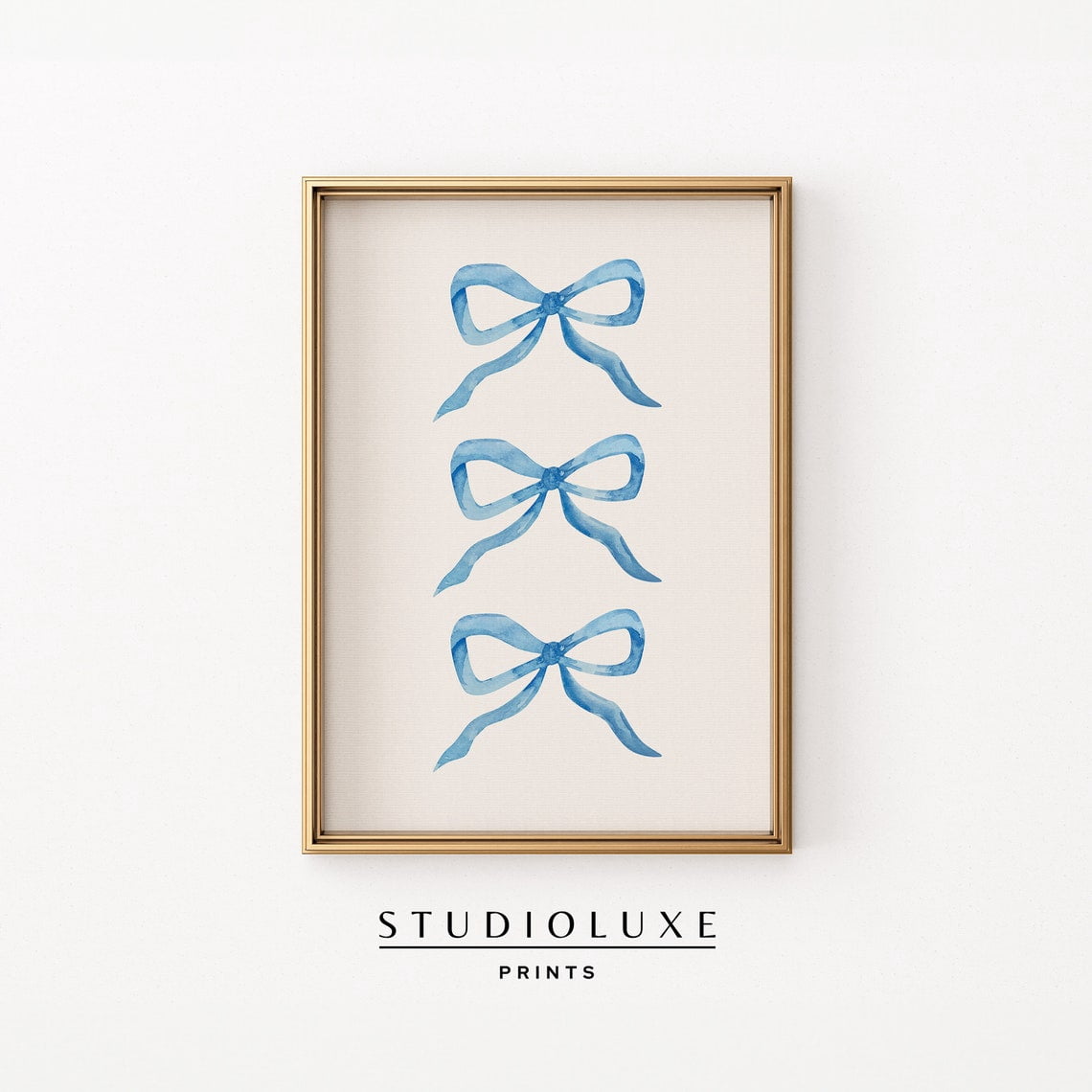 Blue Bow Painted Coquette Nursery Decor Poster Unframed Paper Print ...