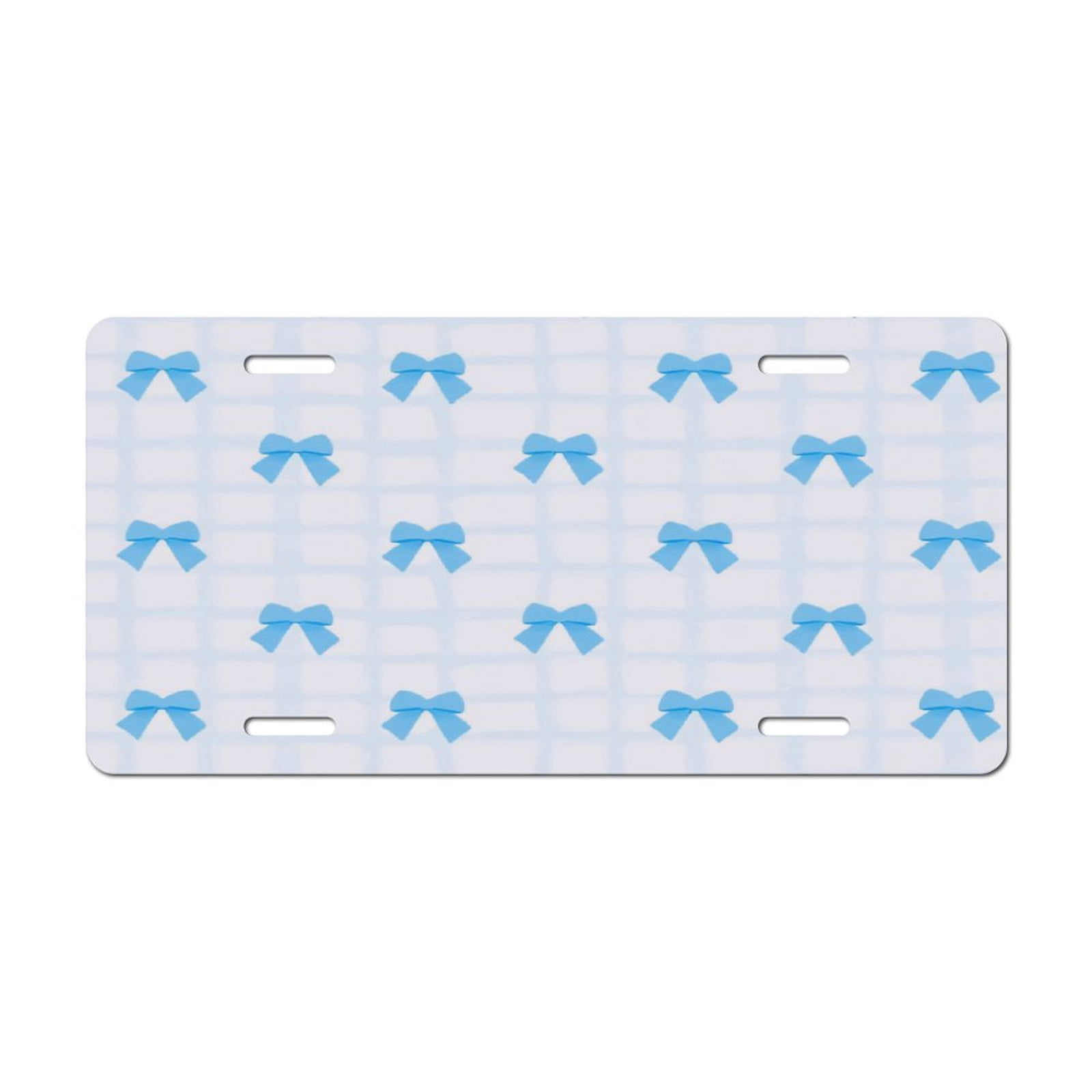 Blue Bow Pattern(1) Car Decorative Front License Plate,Vanity Tag,Metal ...