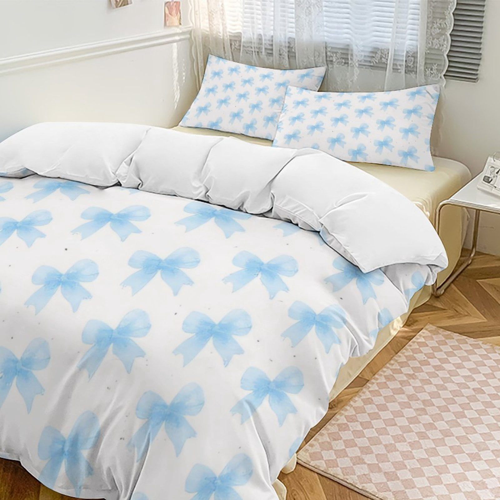 Blue Bow Pattern 3D Duvet Cover Set Quilt Cover Theme of Kid Boy Girl ...