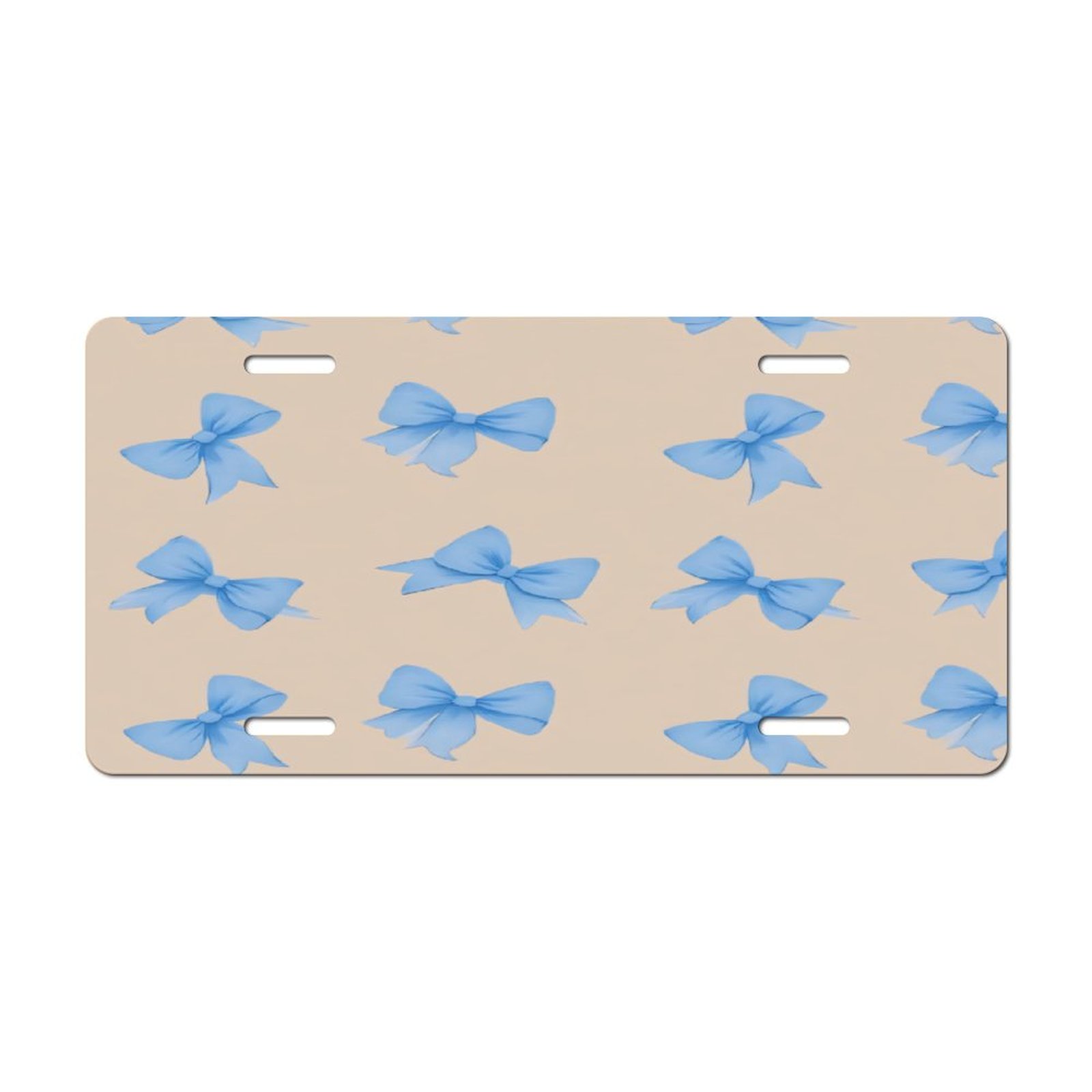 Blue Bow Pattern License Plate Lightweight Aluminum Automotive ...