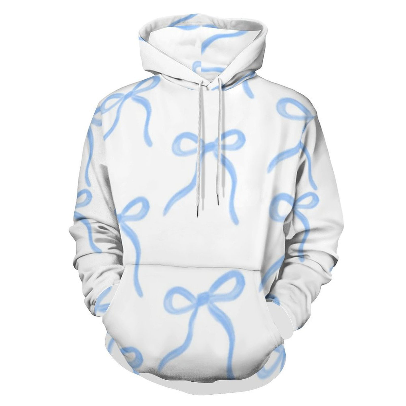 Blue Bow Pattern Men's Women Vintage 3D Hooded Sweatshirt - All-Season ...