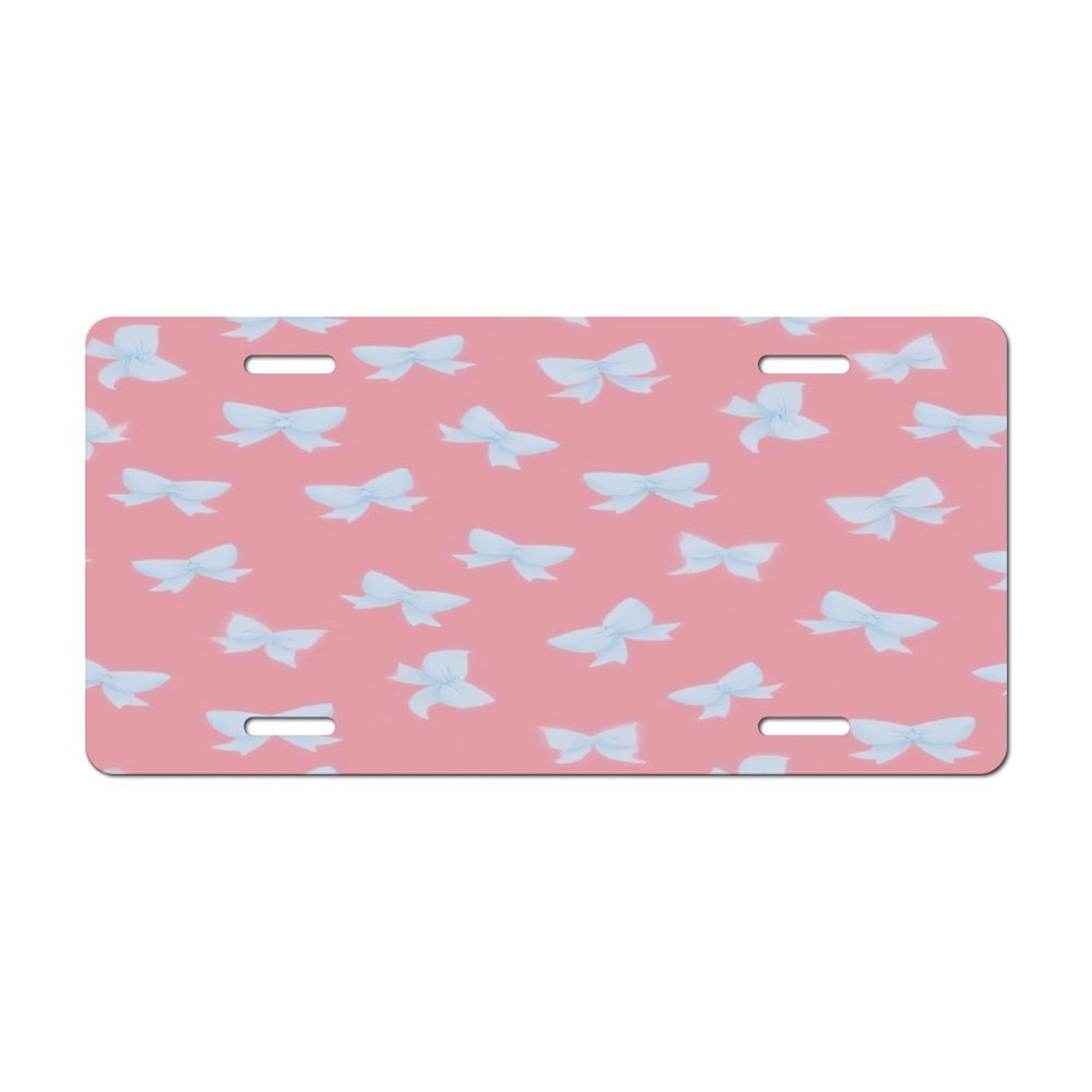 Blue Bow Pattern on Pink Background Car Decorative Front License Plate ...