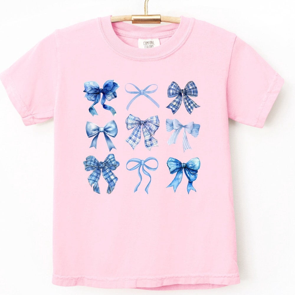Blue Bow Shirt, Coquette Shirt, Girlie Shirt, Bow Shirt LIGHT PINK ...