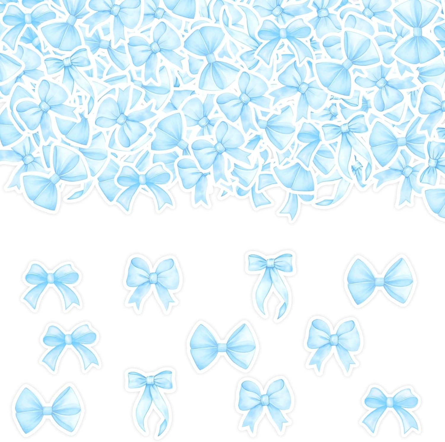 Blue Bow Themed Party Decorations 200Pcs Bow Confetti Bow Party Table ...