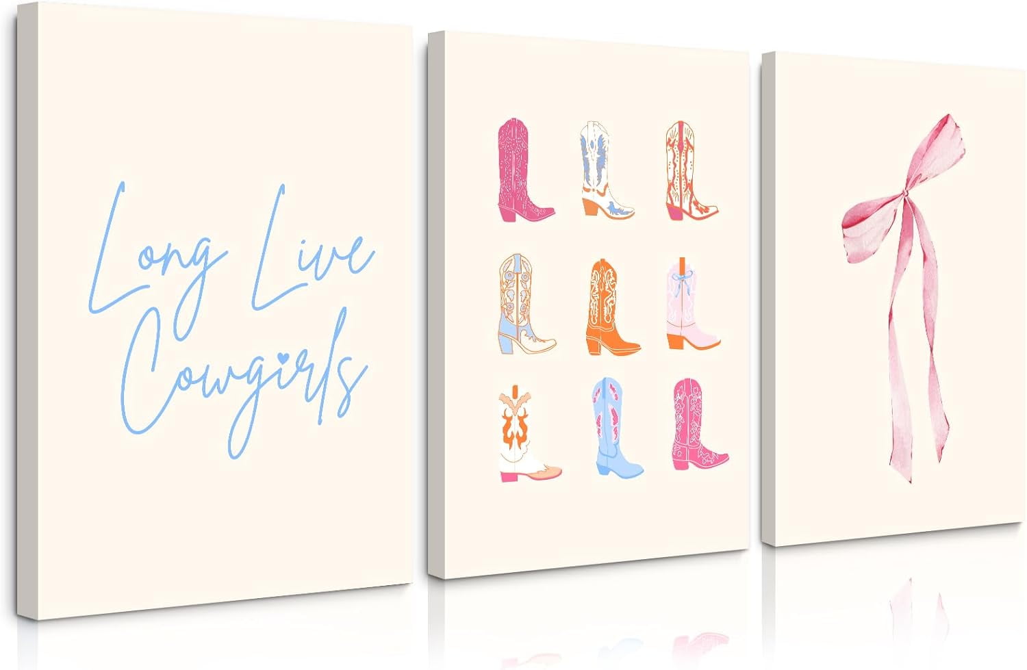 Blue Bow Wall Art Decor Conquette Poster Aesthetic Canvas Wall Art Preppy Pictures Girly Trendy ...