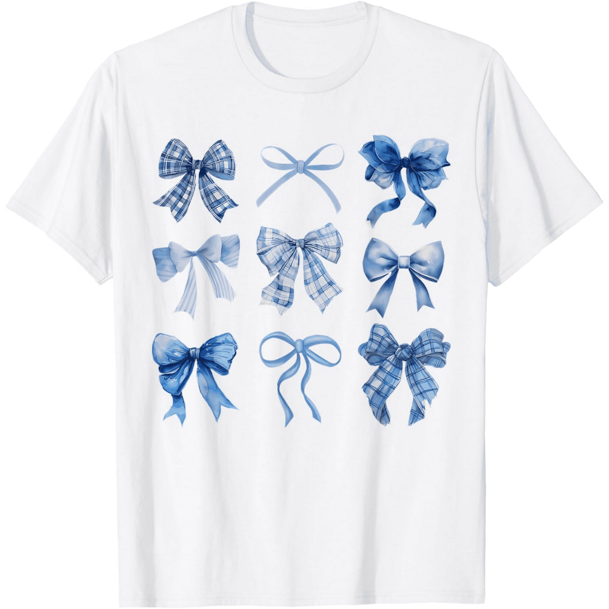 Blue Bow and Ribbon Cute Graphic For Women T-Shirt - Walmart.com