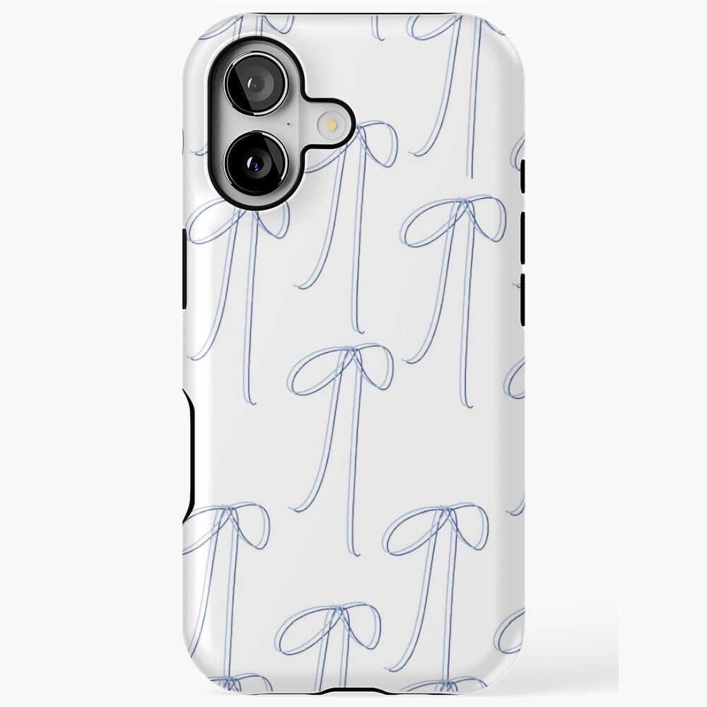 Blue Bows Aesthetic Coquette Art Phone Case with iPhone 17 to 11 Pro ...