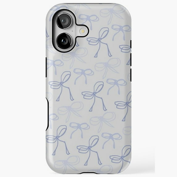 Blue Bows Ribbons Coquette Art Phone Case with iPhone 17 to 11 Pro Max ...
