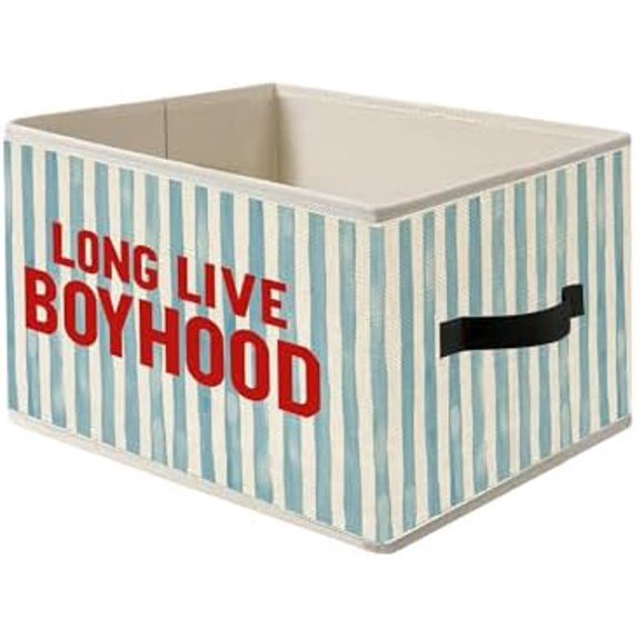Blue Boy Nursery Storage Bins, Toybox for Boys Room, Long Live Boyhood ...