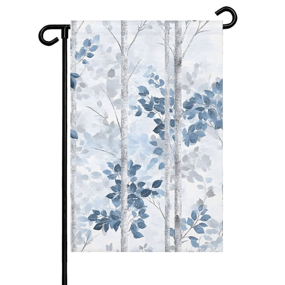Blue Branches Forest Garden Flag 28x40 Inch Vintage Fog Tree Leaf ...