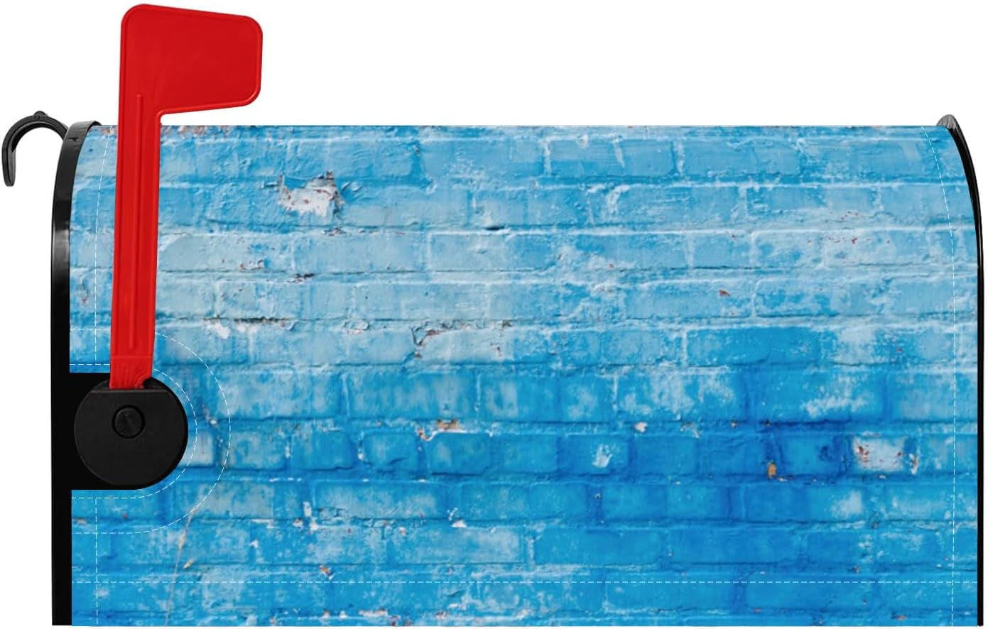 Blue Brick Wall Mailbox Cover Old Texture Vintage Grain Farmhouse ...