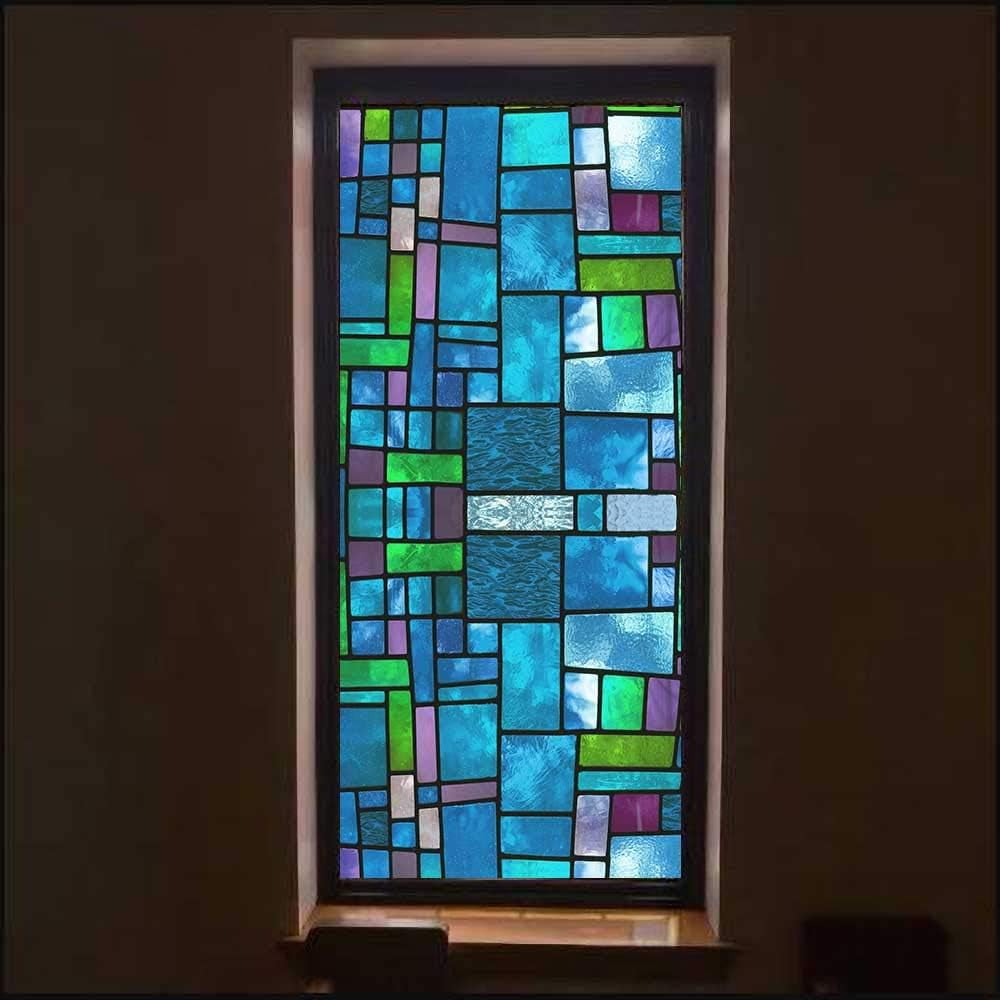 Blue Brick Window Privacy Film Frosted Static Cling Window Sticker No ...