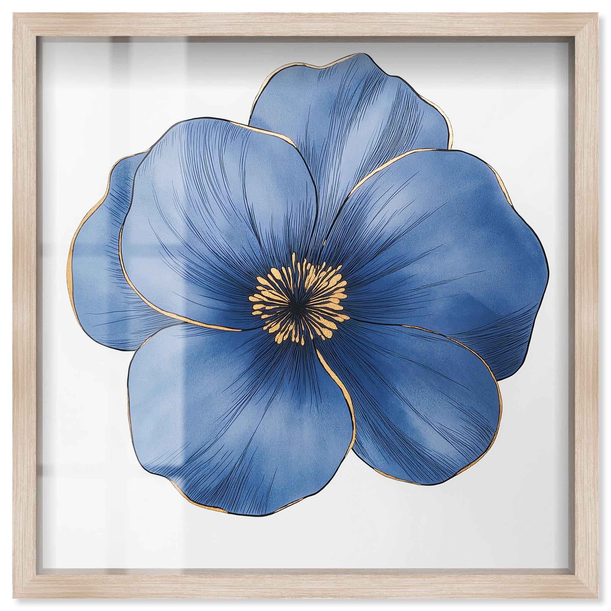 Blue Brilliance II Shadowbox Print Floral Wall Decor by Art Remedy ...