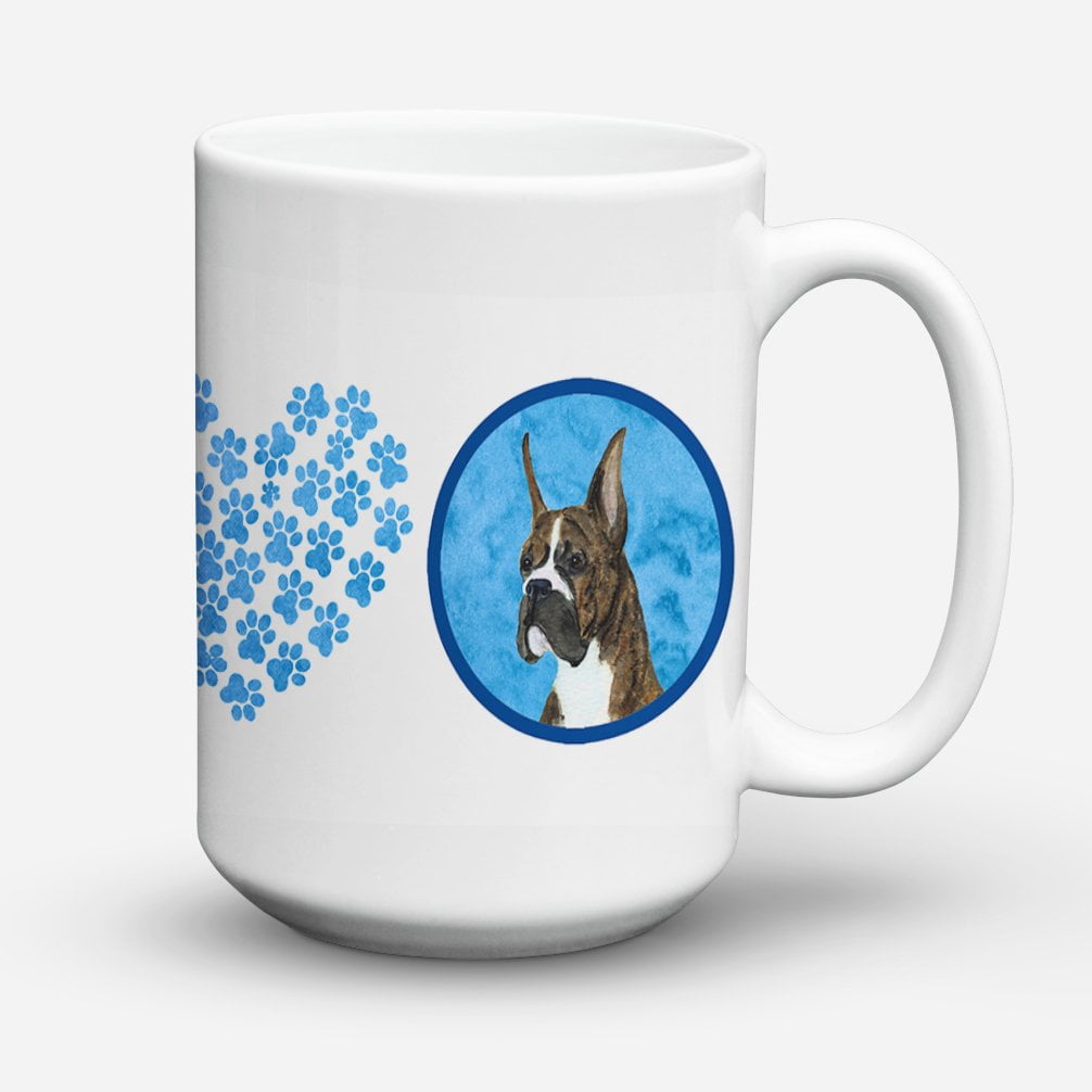 Blue Brindle Cropped Eared Boxer Coffee Mug 15 oz - Walmart.com