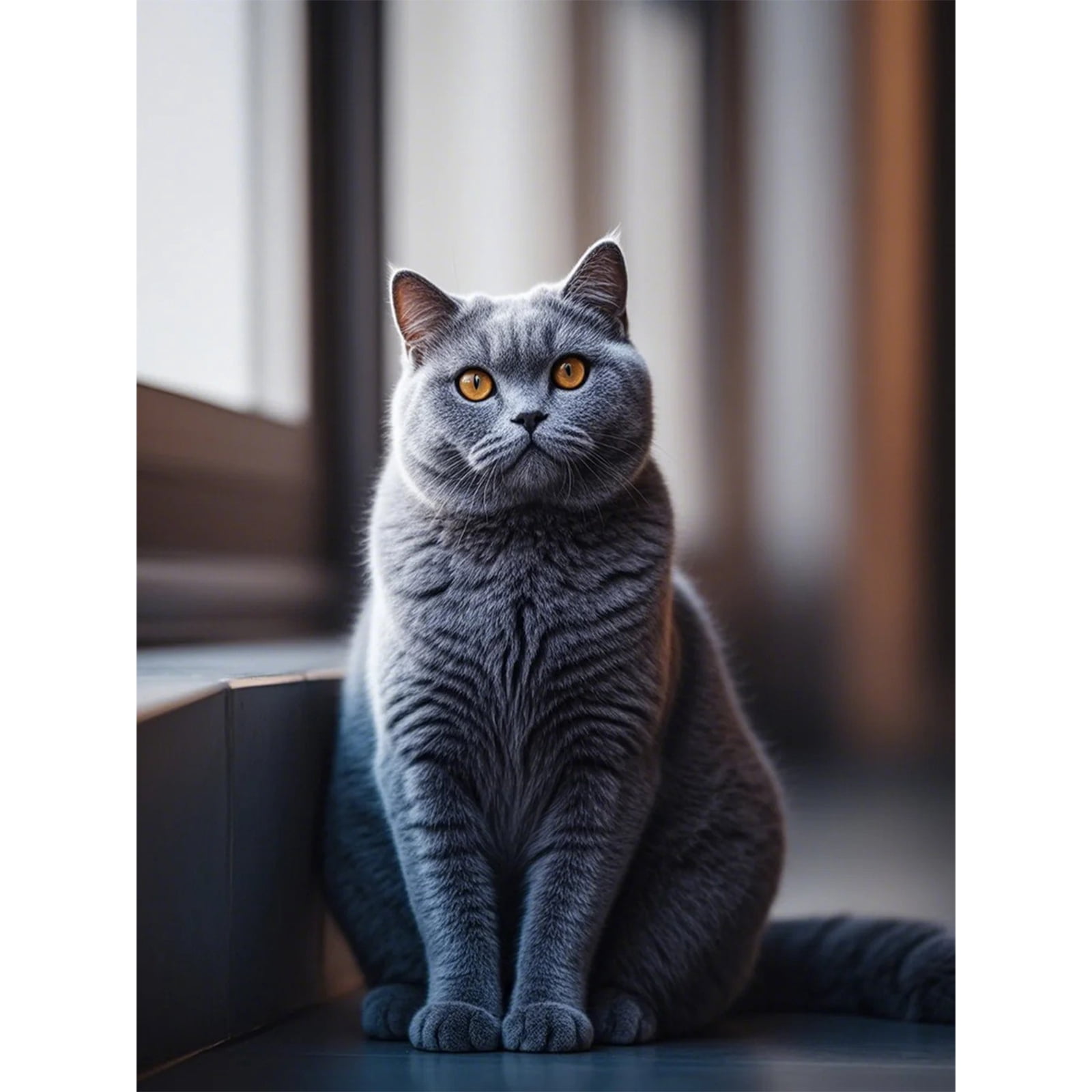 Blue British Shorthair Cat Kitten Diamond Dots Painting DIY Kits 5D ...