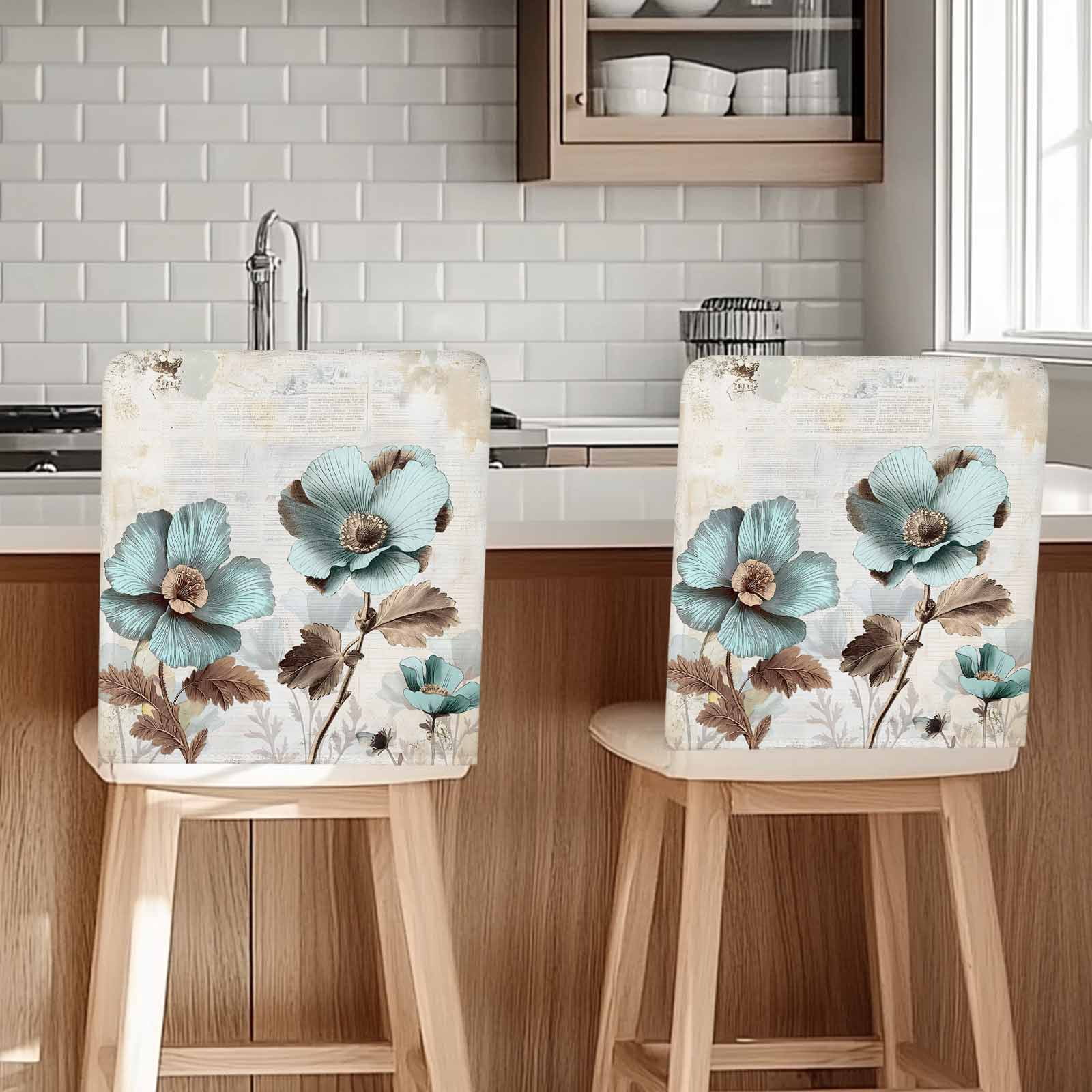 Blue Broccoli Chair Covers Set of 1 Vintage Flower Victorian Style ...