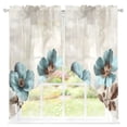 Blue Broccoli Sheer Curtains Swag Valances for Windows Farmhouse Rustic ...