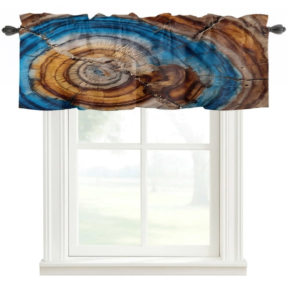 Blue Brown* Abstract Modern Contemporary Stained Wood Valances for ...