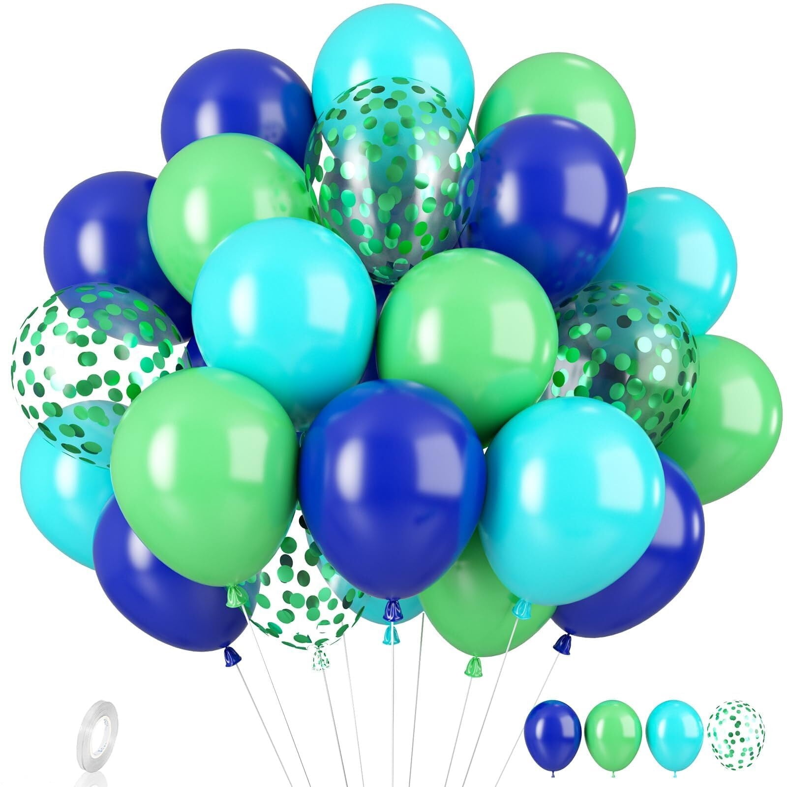 Blue and Brown Balloons, 35pcs Blue and Brown Baby Shower Balloons ...