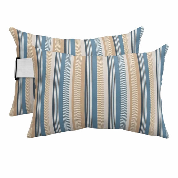 Blue Brown Beige Outdoor Pillows for Chaise Lounge Chair Beach Headrest ...