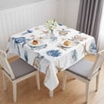 Blue Brown Coastal Table Cloth Waterproof Tablecloths, Nautical Summer ...