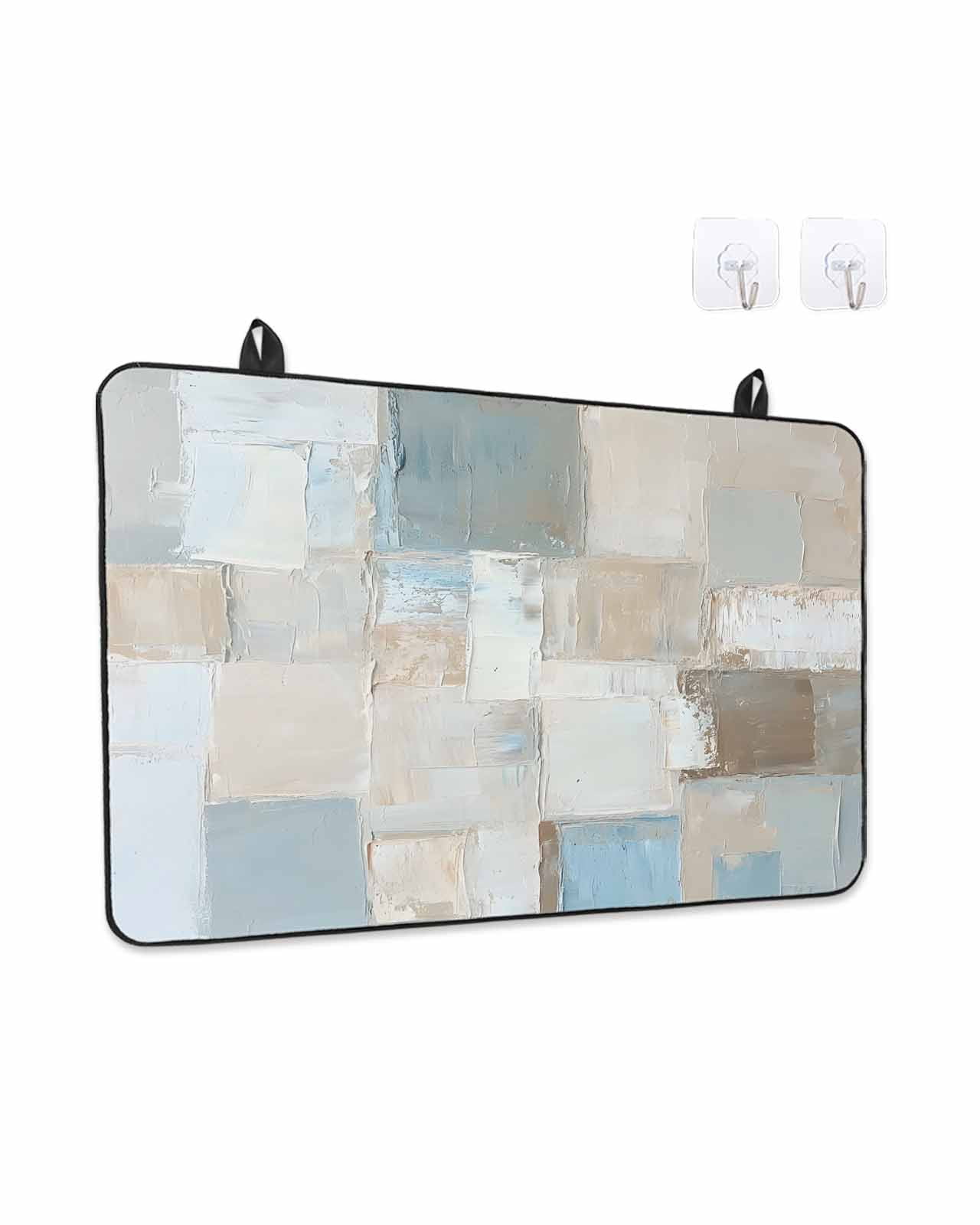 Blue Brown Color Blocks Stove Top Covers for Electric Stove, Kitchen ...