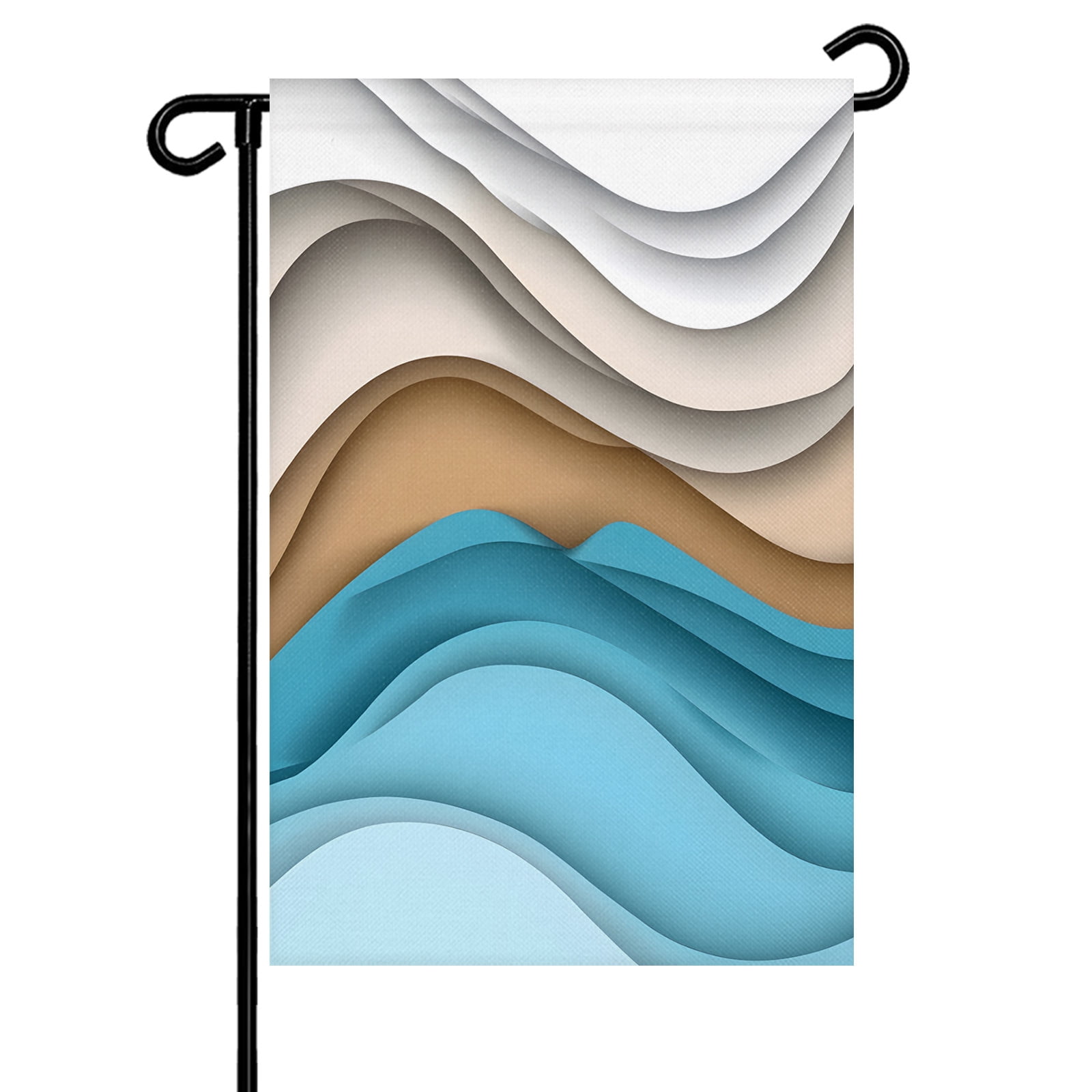 Blue Brown Garden Flag 12x18 Inch Abstract Gradient Ocean Wave Modern ...