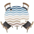 Blue Brown Gradient Round Fitted Tablecloth with Elastic Edge Water ...