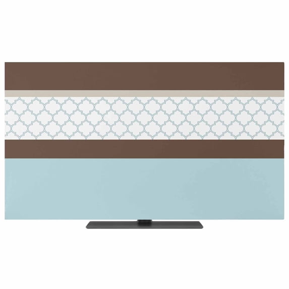 Blue Brown Morocco TV Dust Cover,Stretchable TV Screen Desktop Computer ...
