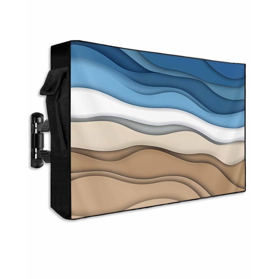 Blue Brown Ombre Outdoor TV Cover 48 to 50 inch Blue Gradient Abstract ...