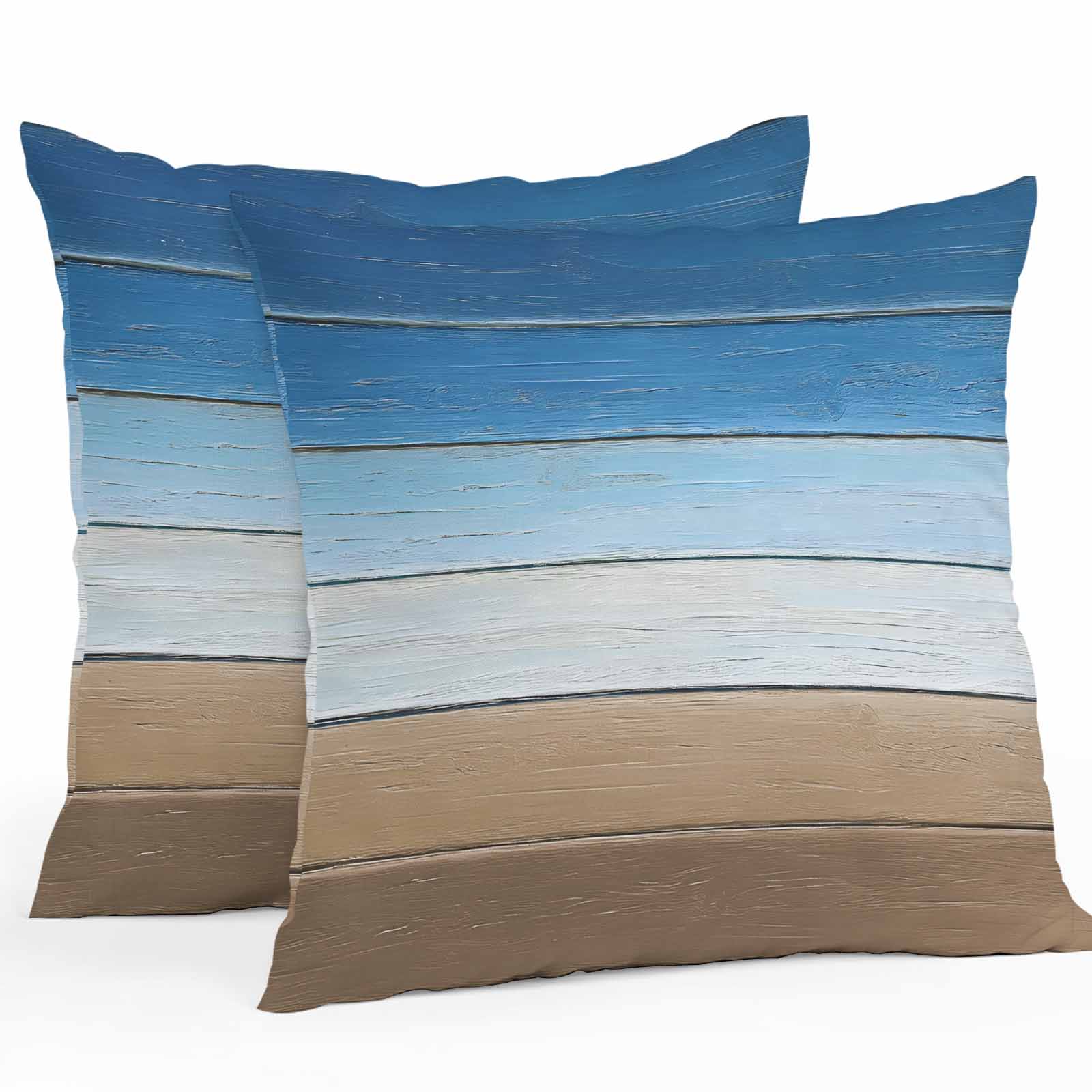 Blue Brown Outdoor Waterproof Pillow Covers 26x26 Pack of 2 Gradient ...