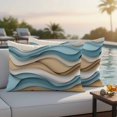 Blue Brown Outdoor Waterproof Throw Pillow Covers Set of 2, 20"x12 ...