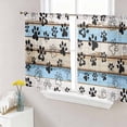 Blue Brown Paw Prints Sheer Curtains 54 Inches Length 2 Panels Set ...