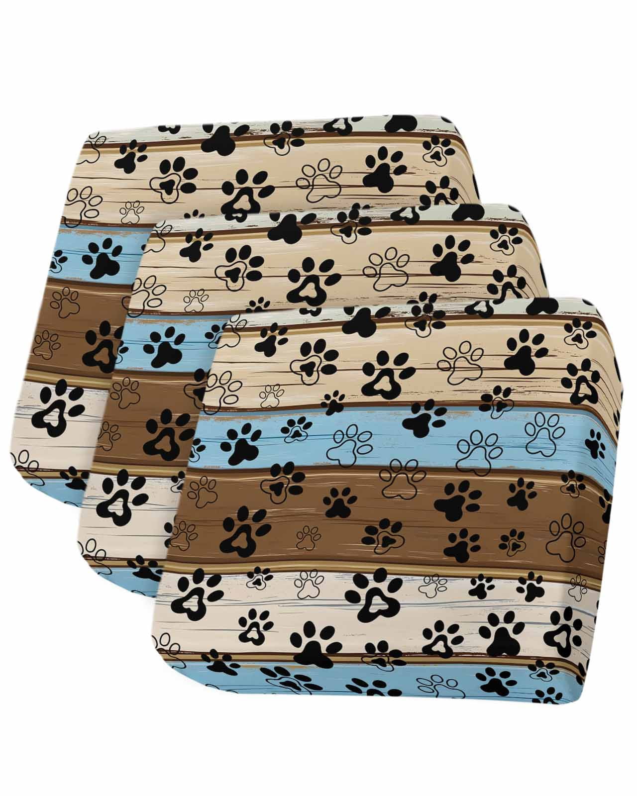 Blue Brown Paw Prints Sofa Couch Cushion Covers Washable, Removable ...